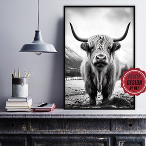 Highland Cow Printable Wall Art Design, Digital Wall Art, Home Décor ...