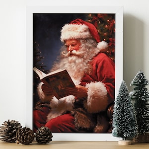 Santa Claus Painting Printable Wall Art Design Christmas Wall - Etsy