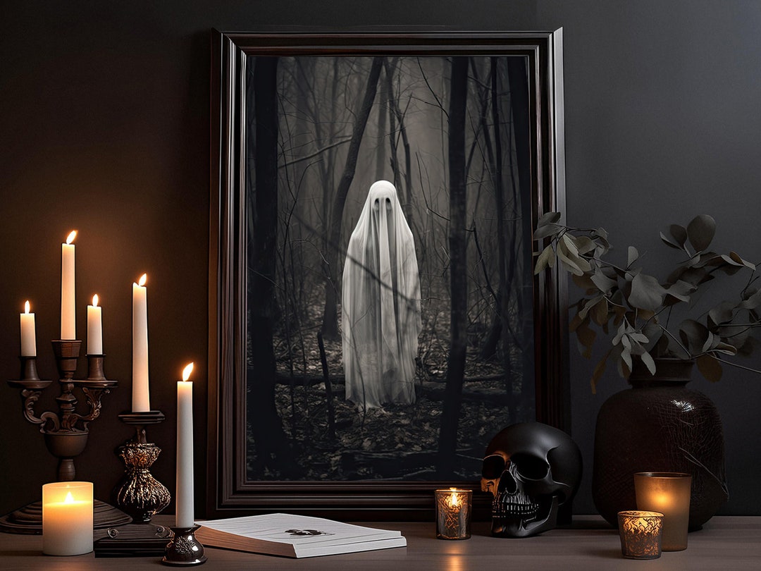 Ghost in the Woods Halloween Poster: Printable Wall Art (digital ...