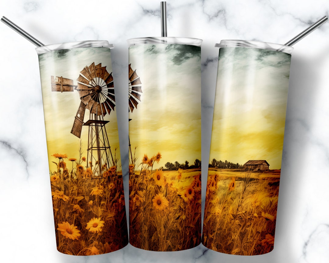 20 Oz Skinny Tumbler Sublimation Design Template Windmill Tumbler ...