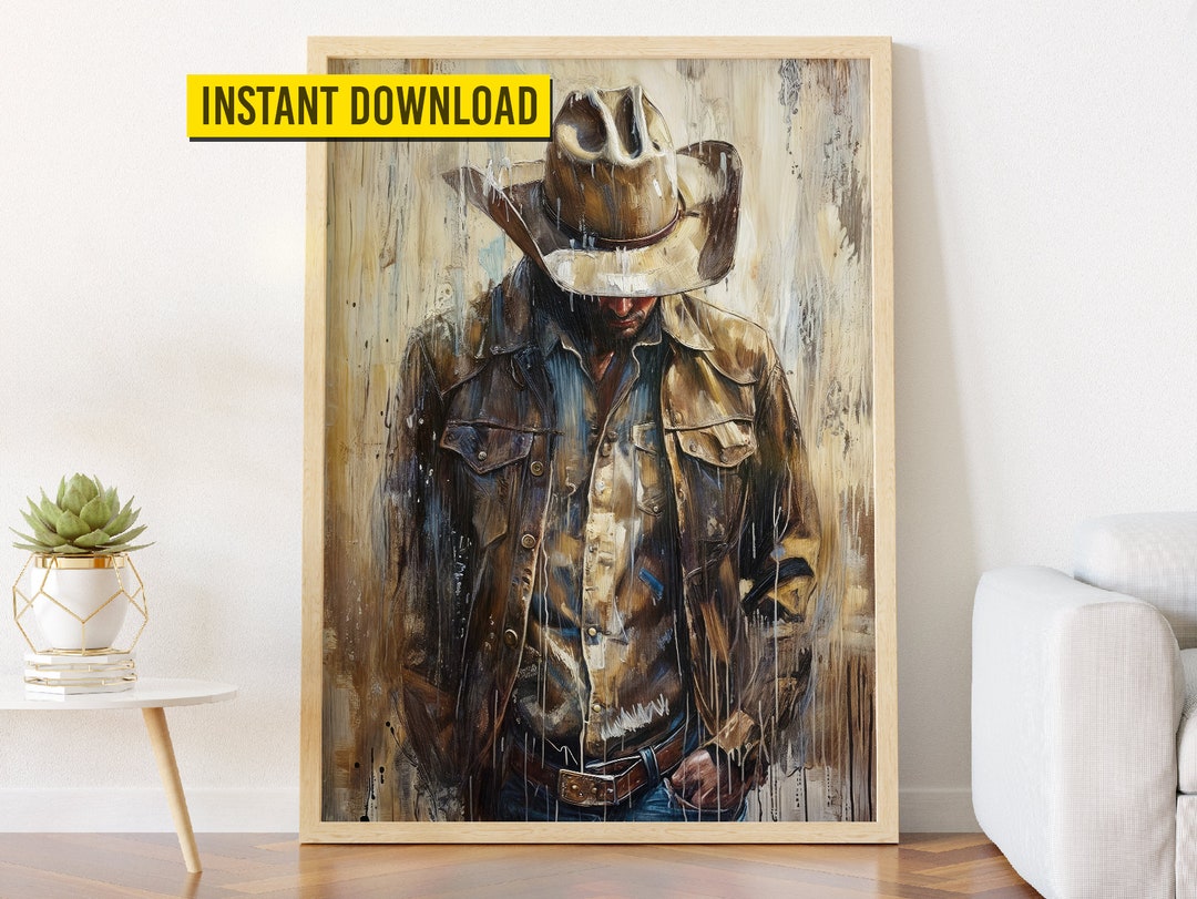 Cowboy Digital Wall Art Design | Printable Western Wall Art | Cowboy ...