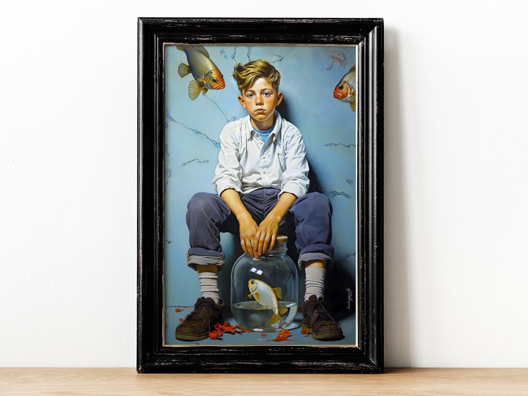 Fish in the Jar Wall Art Design, Digital Wall Art, Home Décor, Large ...