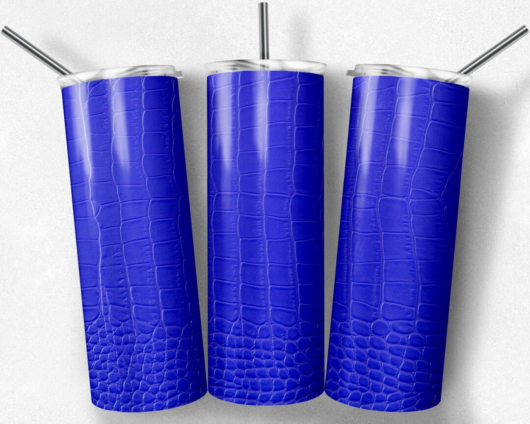 Blue Faux Snake Leather 20oz Tumbler Sublimation Design (digital ...