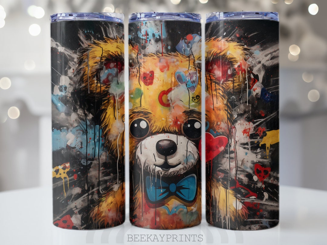 Urban Teddy Bear Tumbler Sublimation Design: 20 Oz Skinny Tumbler ...