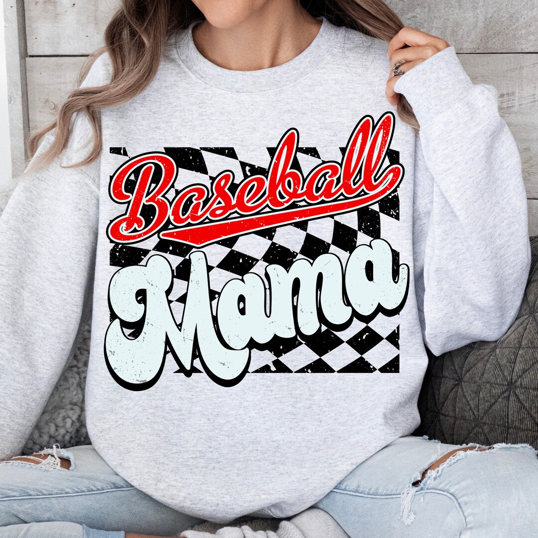Baseball Mama Sublimation Design: Checkered T-shirt PNG (digital ...