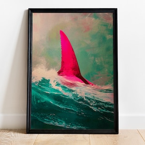 Shark Fin Digital Wall Art Design | Shark Printable Wall Art | Shark ...
