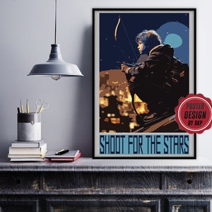 Shoot for the Stars Printable Poster Design, Printable Wall Art ...