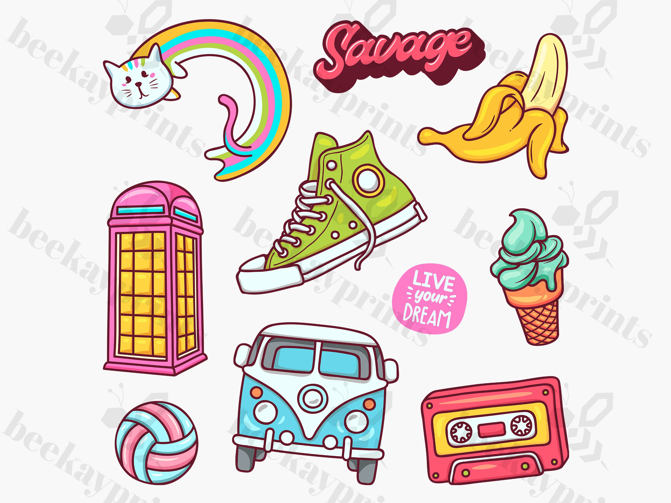 100 Design Stickers Bundle Vector Art Variety for Cricut - Etsy