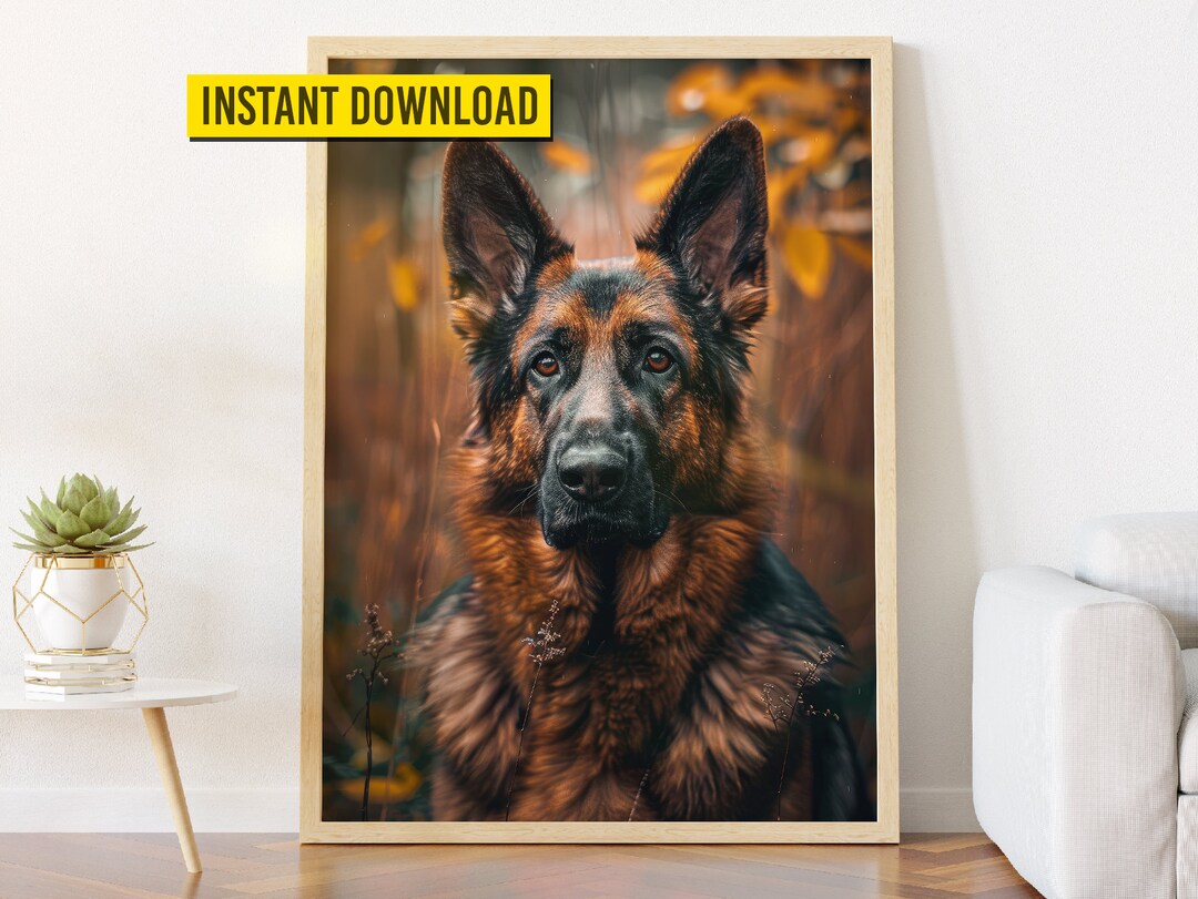 German Shepherd Dog Digital Wall Art Design | Printable Wall Art ...