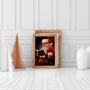 Santa Claus Painting Printable Wall Art Design Christmas Wall - Etsy