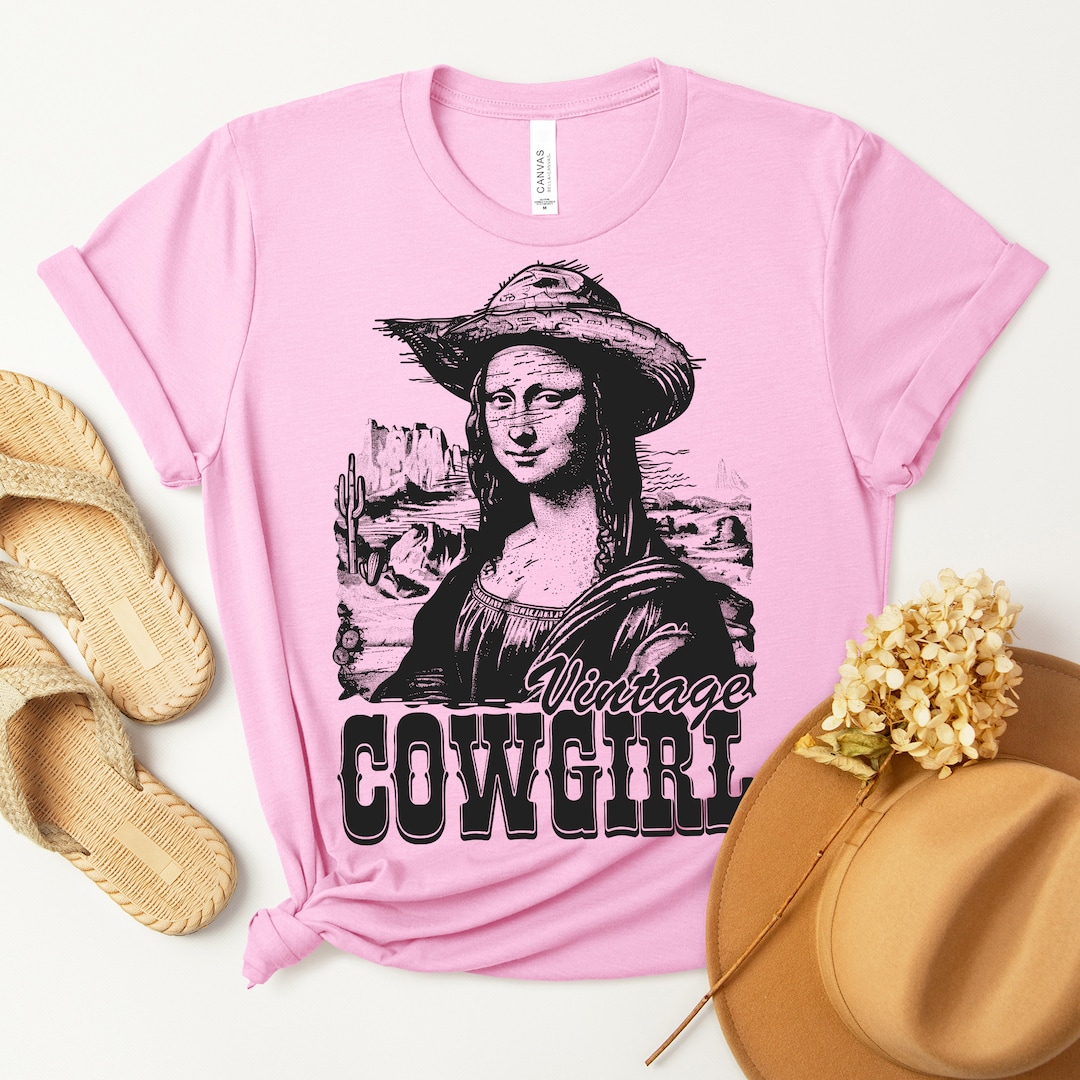 Vintage Cowgirl Mona Lisa Sublimation Design (digital Download PNG) - Etsy