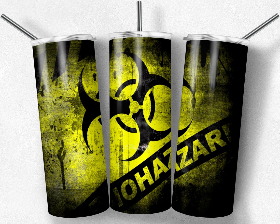 20 Oz Skinny Tumbler Sublimation Design Template Biohazard Tumbler ...