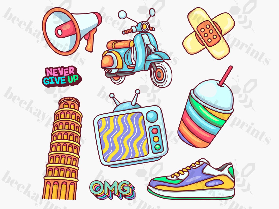 100 Design Stickers Bundle Vector Art Variety for Cricut - Etsy