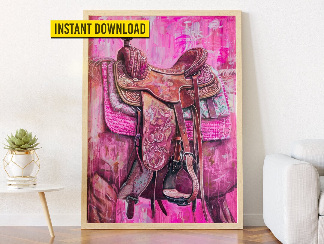 Horse Saddle Digital Wall Art Design | Printable Western Wall Art ...