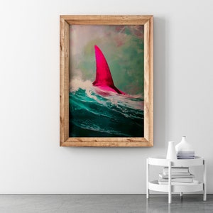 Shark Fin Digital Wall Art Design | Shark Printable Wall Art | Shark ...