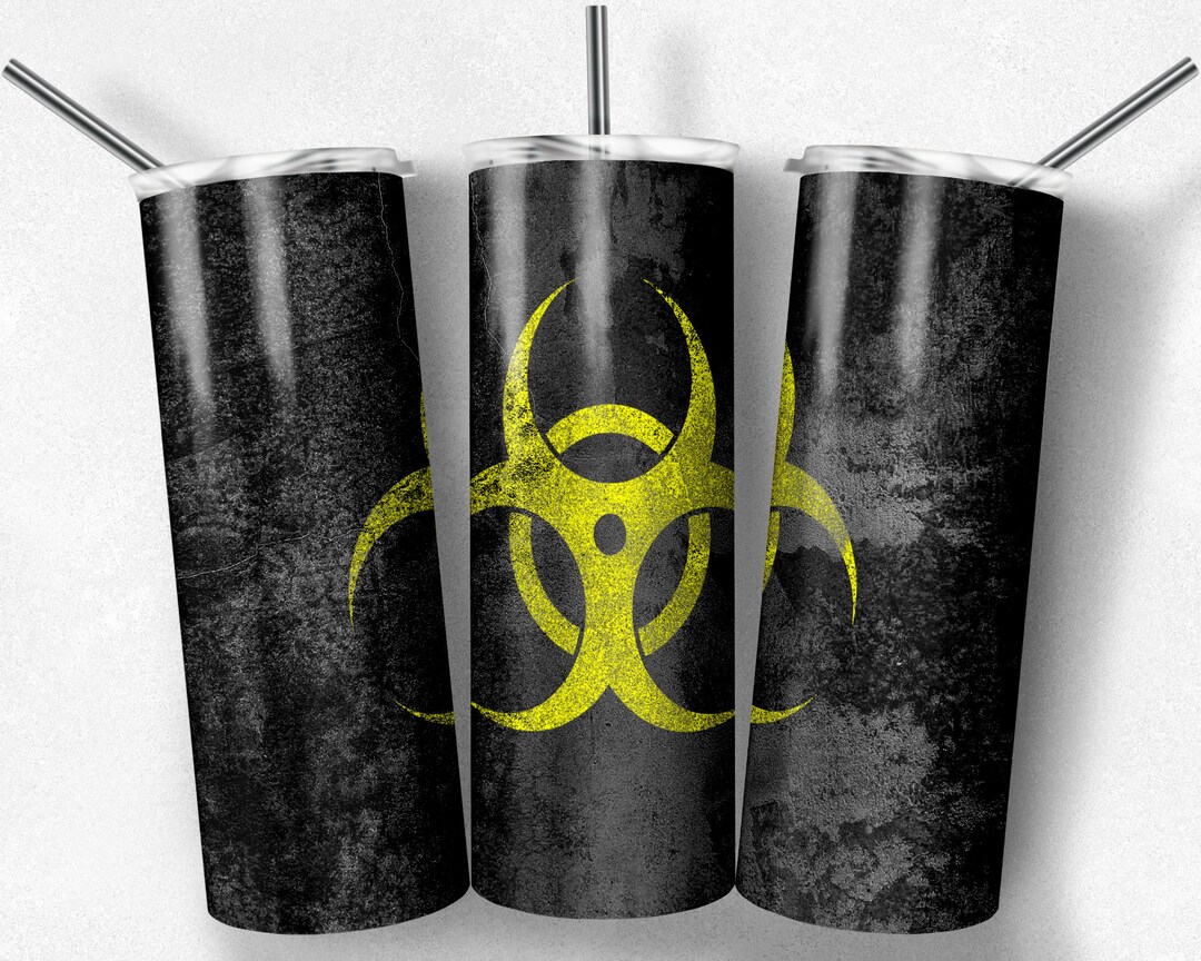 20 Oz Skinny Tumbler Sublimation Design Template Yellow Biohazard ...
