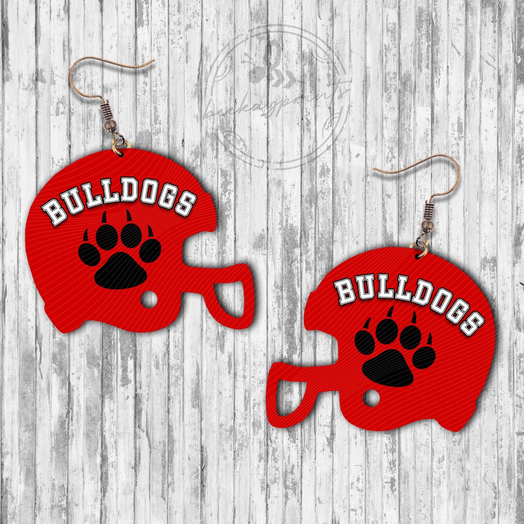 CJ Bulldogs Helmet Earring PNG, Carl Junction Football Earring Designs ...