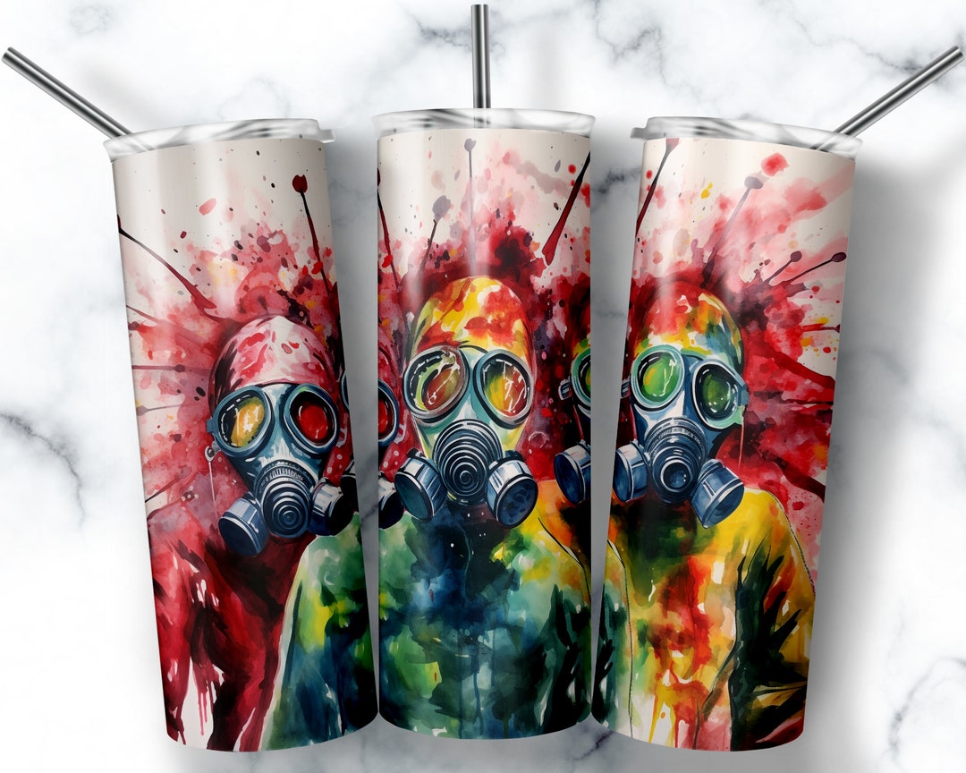 20 Oz Skinny Tumbler Sublimation Design Template Biohazard Tumbler ...