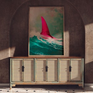 Shark Fin Digital Wall Art Design | Shark Printable Wall Art | Shark ...