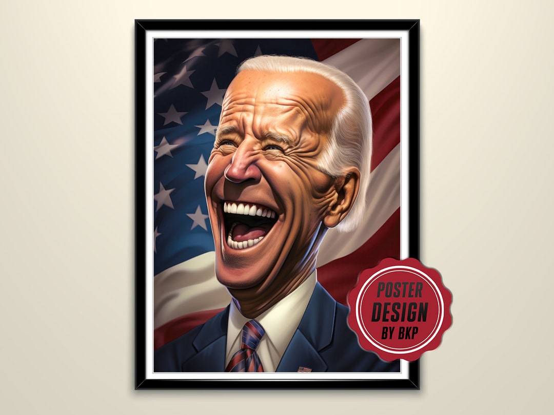 Joe Biden Caricature Printable Poster Design, Printable Wall Art, Funny ...
