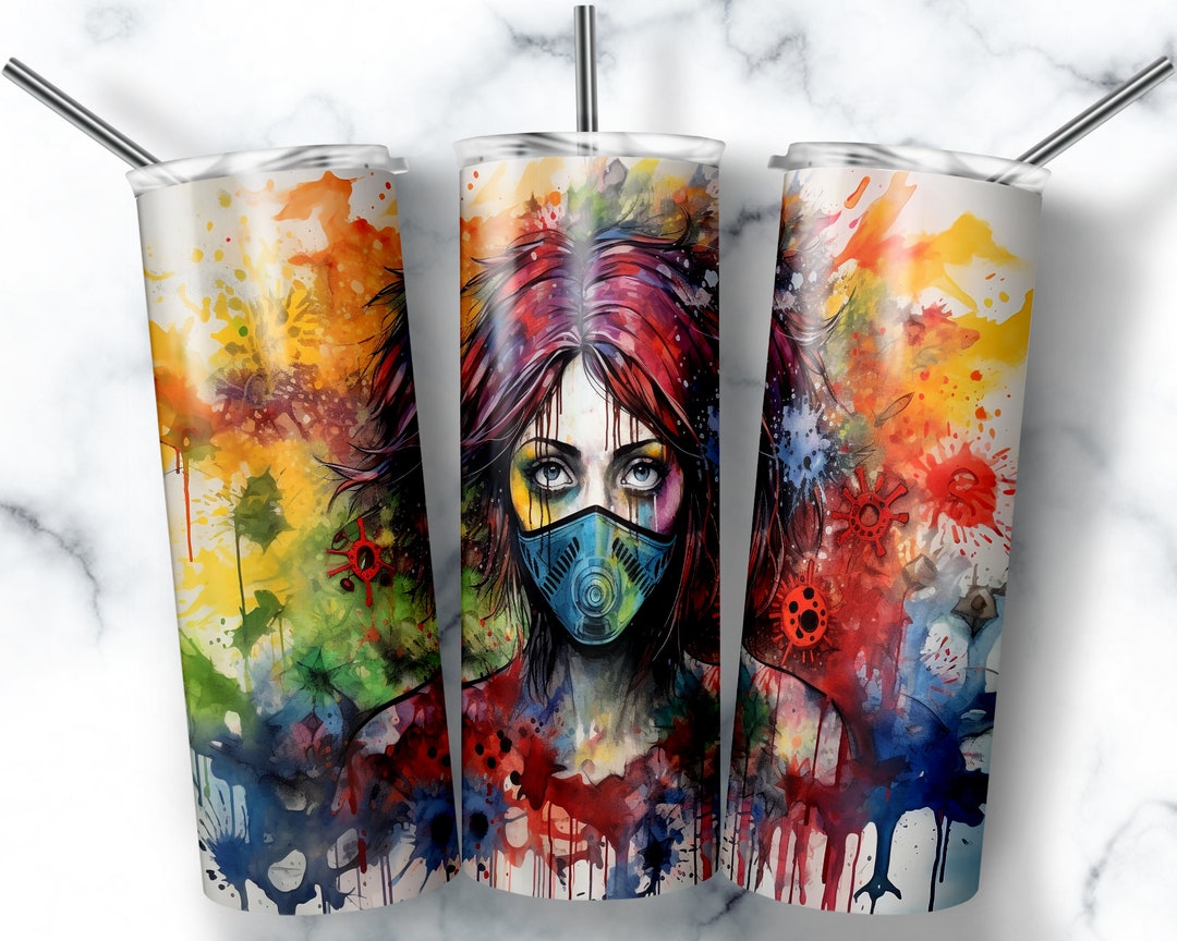 20 Oz Skinny Tumbler Sublimation Design Template Biohazard Tumbler ...