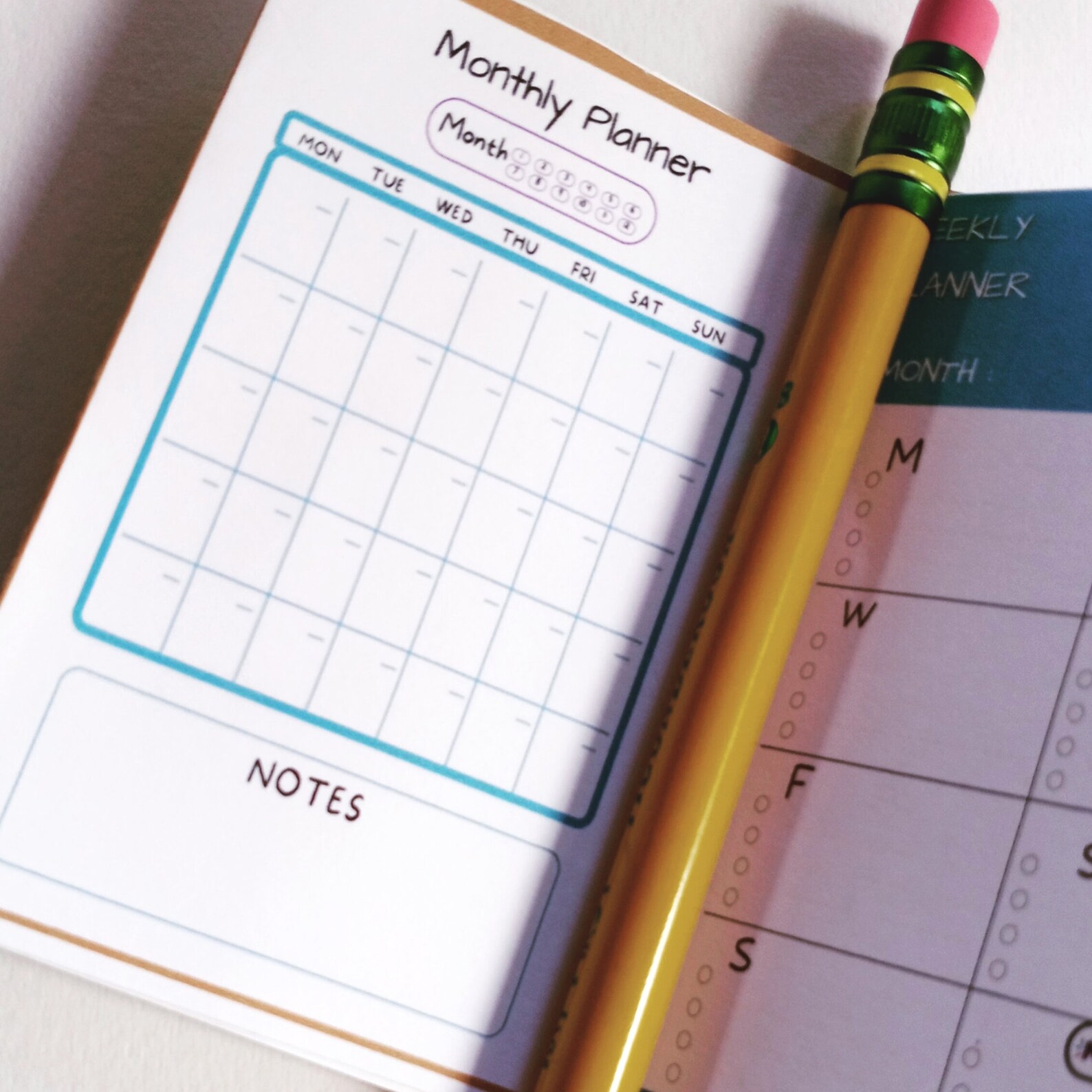 Printable Mini Pocket Planner Very Cute Undated Month and Week Planner ...