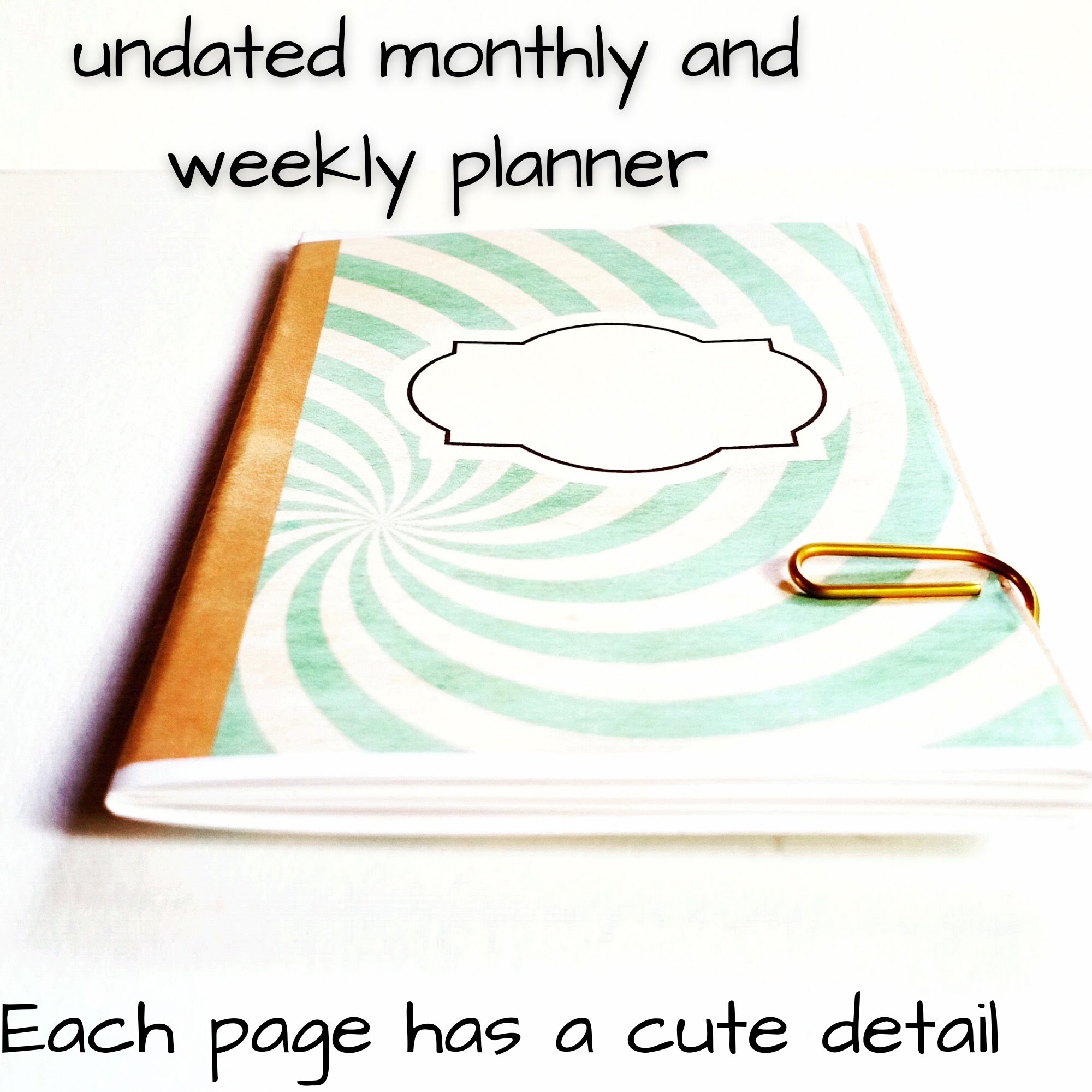 Printable Mini Pocket Planner Very Cute Undated Month and Week Planner ...