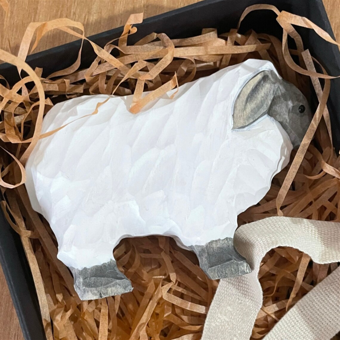 Handmade Wood Carving Sheep Cute Wood Sheep Sculpture White - Etsy