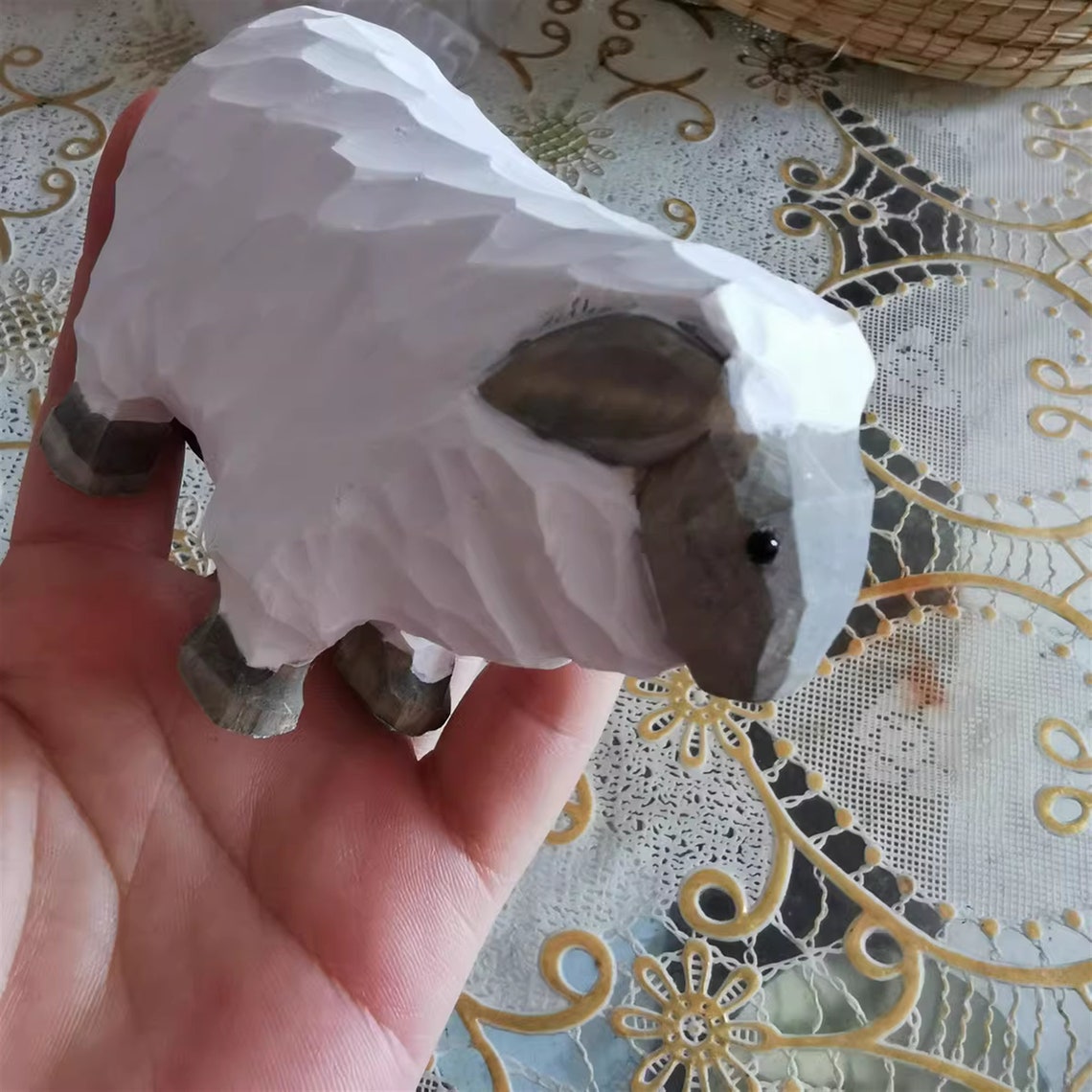 Handmade Wood Carving Sheep Cute Wood Sheep Sculpture White - Etsy