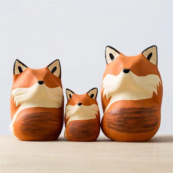 Wooden Fox - Etsy