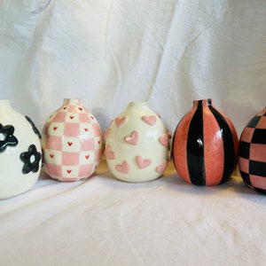 Pink Hearts Vase | Hand Made | Pink Vase | Vase | Cute Vase | Cute Pink ...