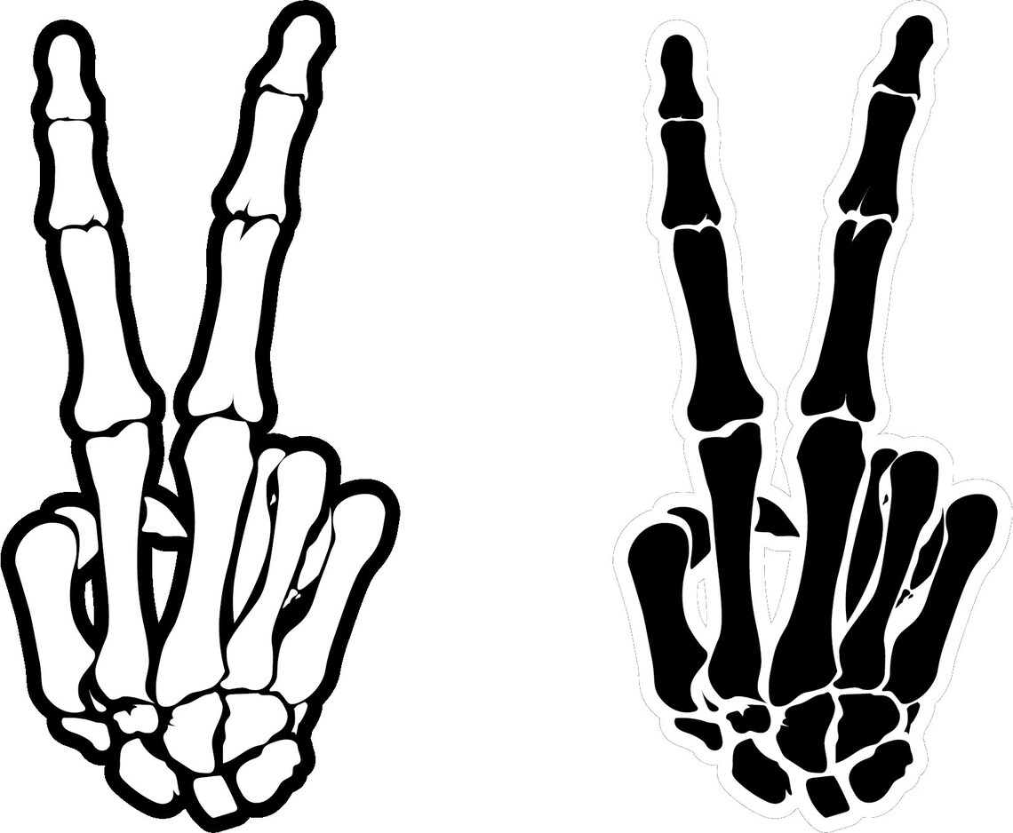 Peace Skeleton Hand SVG Digital Instant Download for Cricut, Silhouette ...