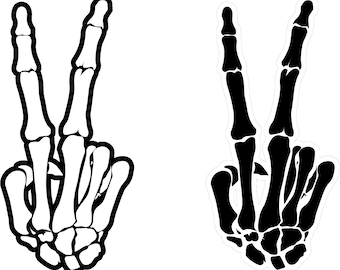 Skeleton Hand Drawing Peace