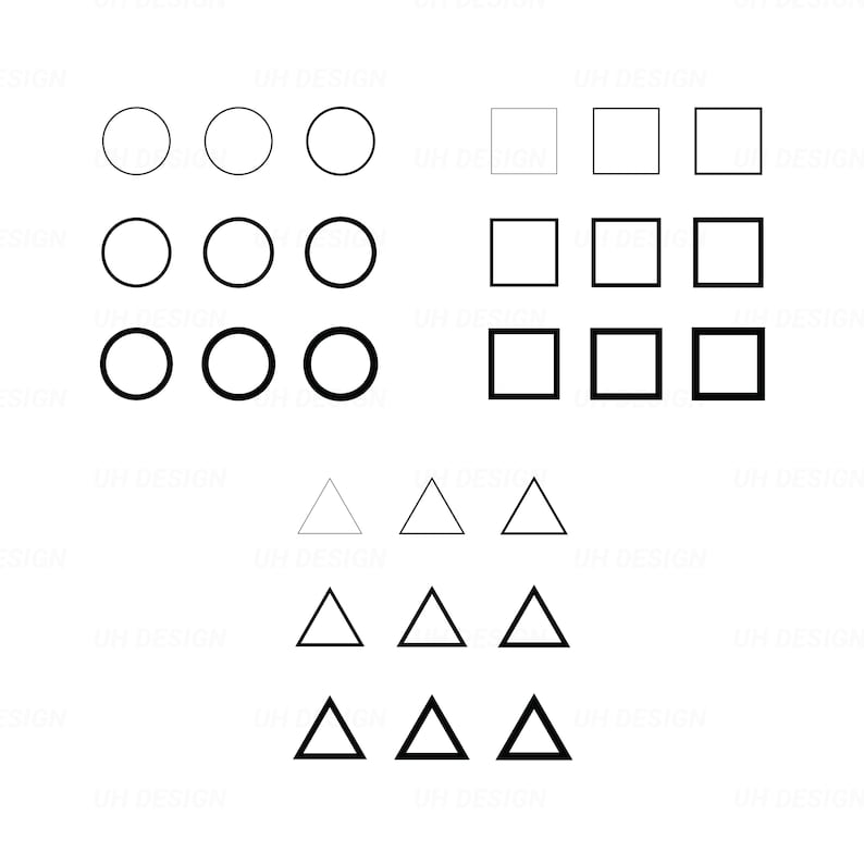 Triangle Square Circle Shapes SVG Digital Instant Download for Cricut ...