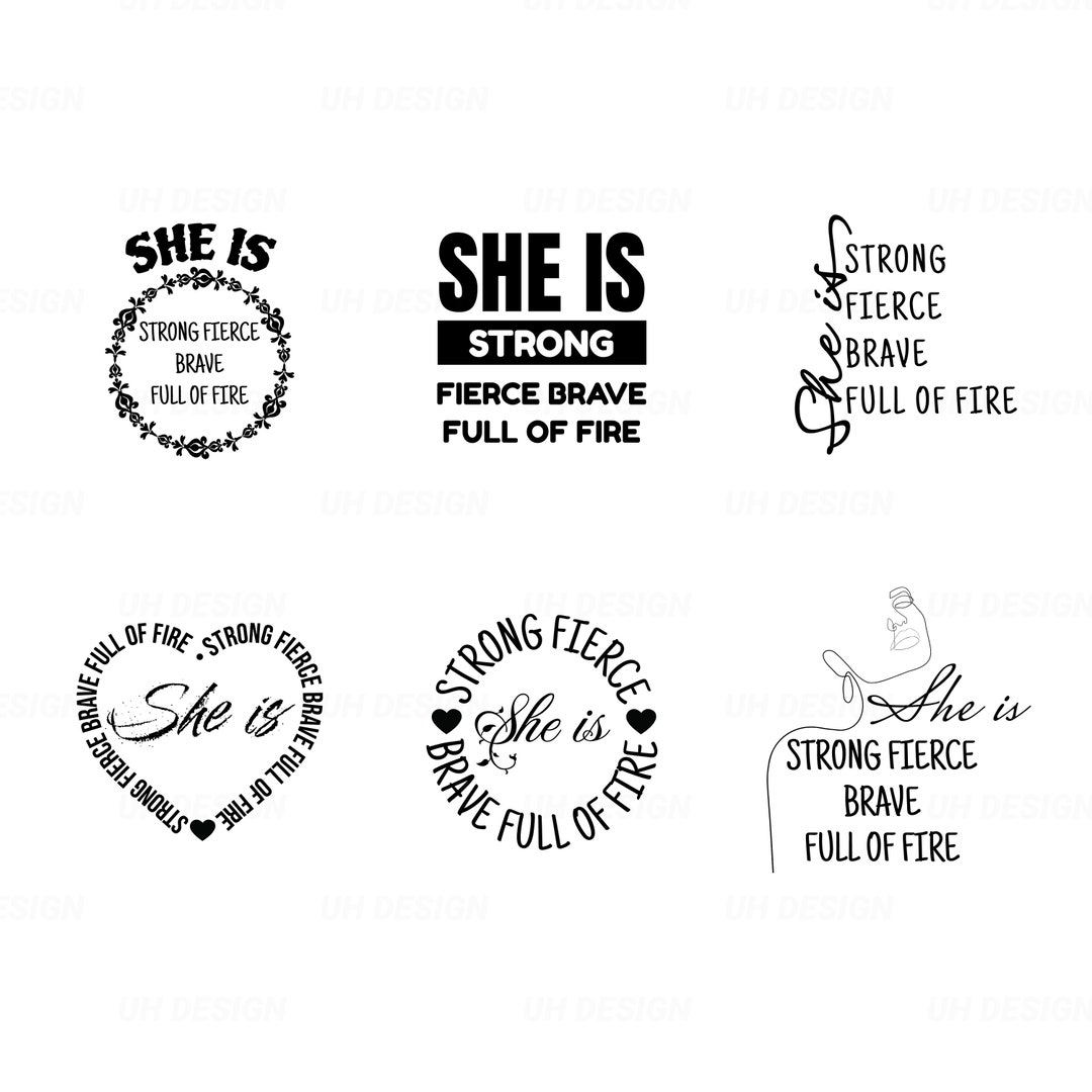She is Strong Fierce Brave Full of Fire SVG Digital Instant Download ...