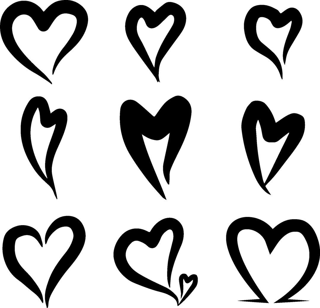 Hand Drawn Heart Clipart SVG Digital Instant Download for Cricut ...