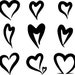 Hand Drawn Heart Clipart SVG Digital Instant Download for Cricut ...