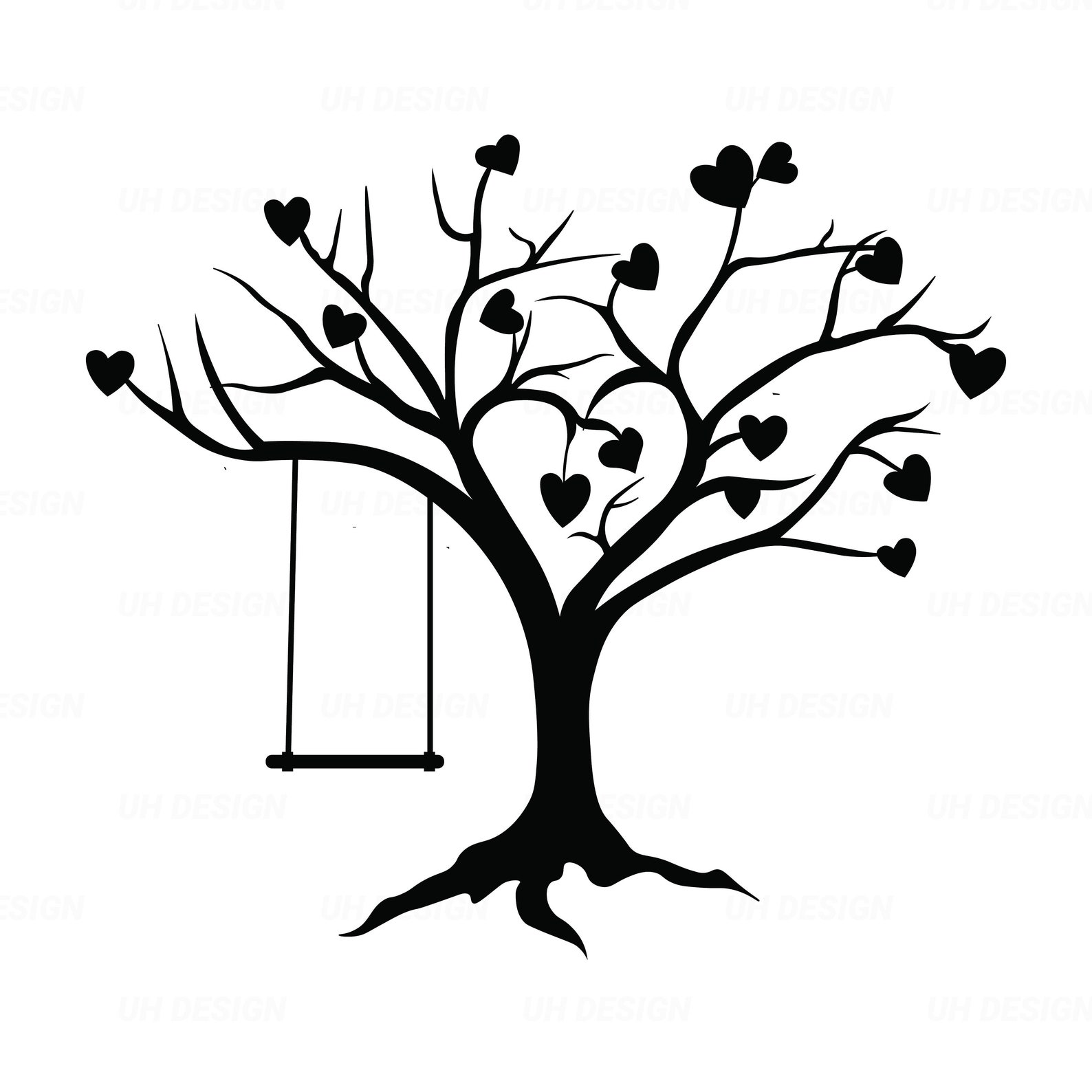 Love Tree Heart SVG Digital Instant Download for Cricut, Silhouette - Etsy