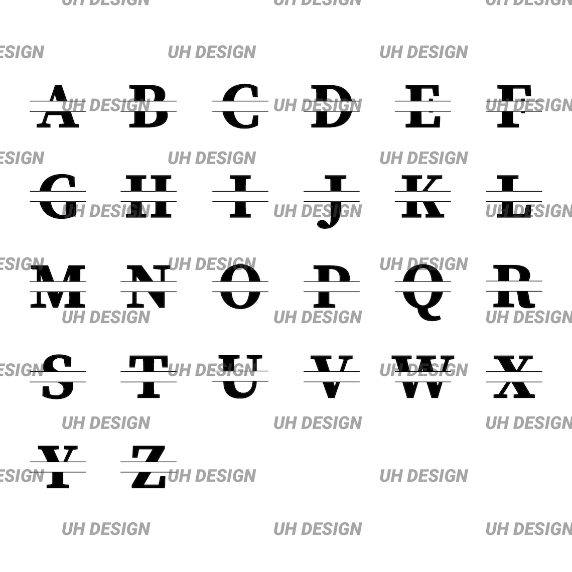 Split Monogram Alphabet SVG Digital Instant Download for Cricut ...