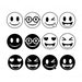 Bundle Smiley Faces Emojis Happy Emoticons SVG Digital Instant Download ...
