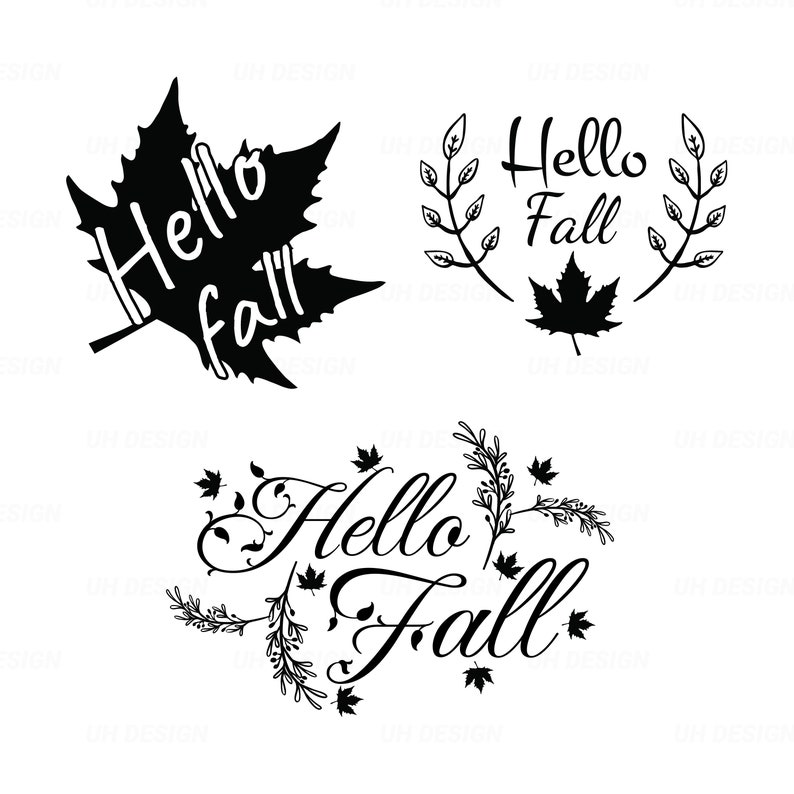 Bundle Hello Fall With Leaves SVG Digital Instant Download for Cricut ...