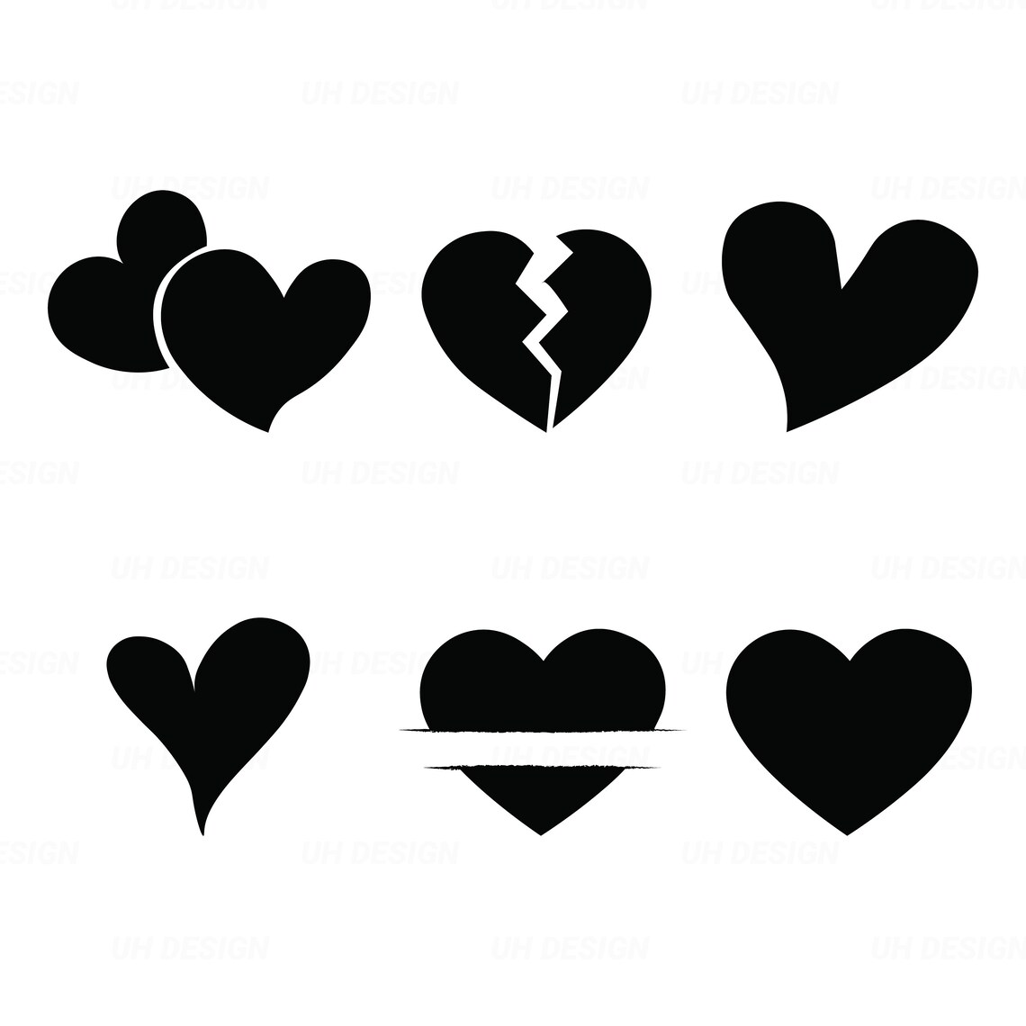 Black Heart Love Broken SVG Digital Instant Download for Cricut ...
