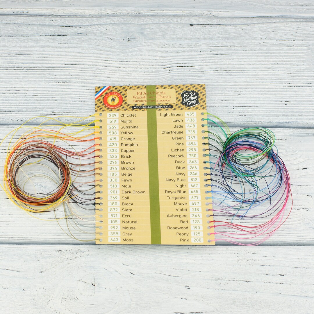 Fil Au Chinois Waxed Linen Thread Sample Card 44 Colors "lin Cable ...