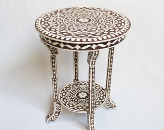 Bone Inlay End Table - Etsy