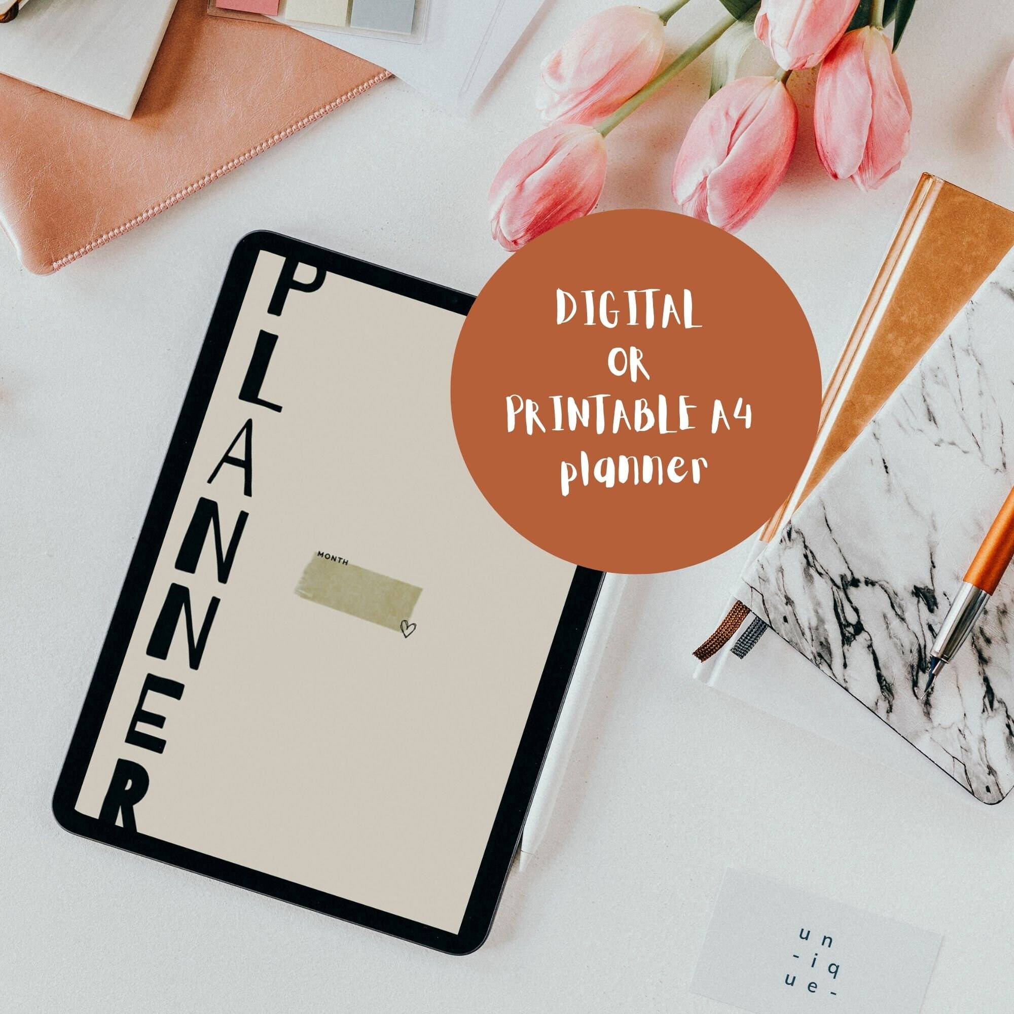 Digital or Printable A4 Planner Monthly Aesthetic Planner - Etsy