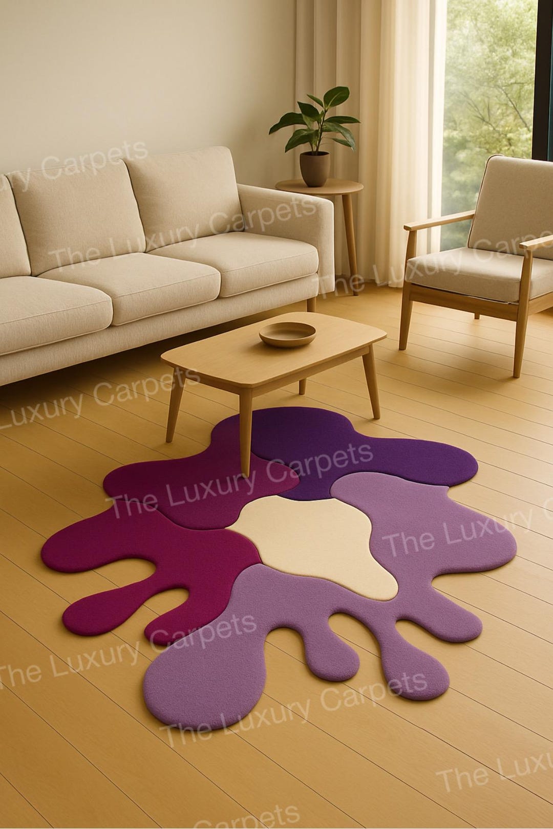 5X5 Berry Bloom Splash Rug: A Burst of Berry Tones Blooming Across the ...
