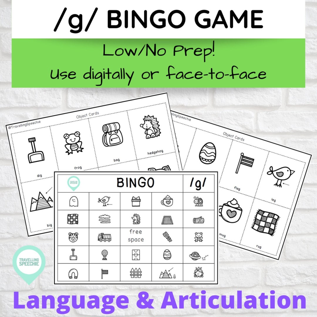 G BINGO ARTIC Speech Therapy Teaching Phonics Letter Awareness Fronting ...