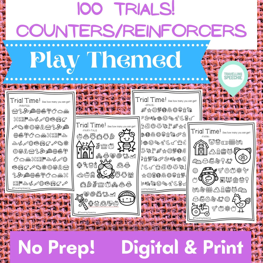 Play Theme 100 Trials: Speech Therapy Reward Chart (digital) No Prep ...