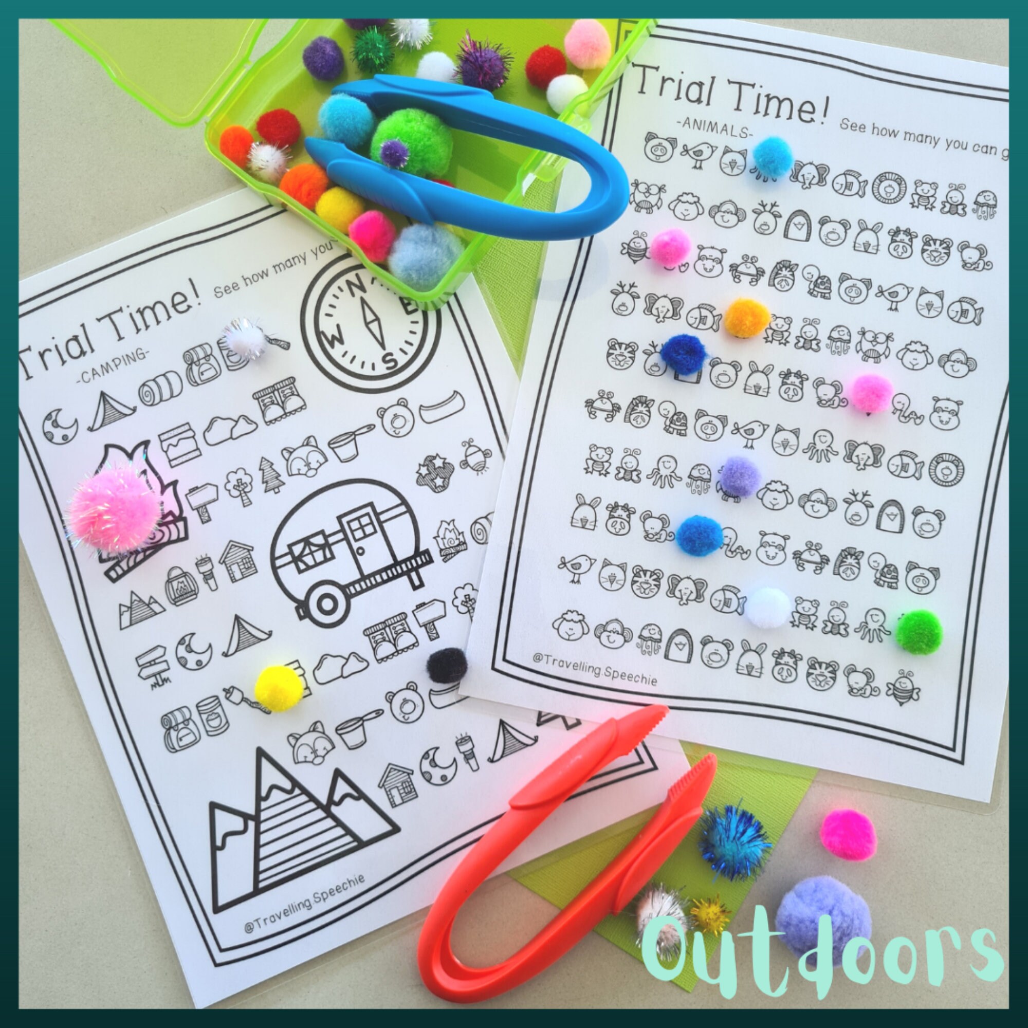 100 TRIALS Outdoor Themed Counters Reinforcers Speech Therapy - Etsy