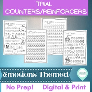 EMOTIONS THEMED 100 TRIALS Counters Reinforcers No Prep - Articulation ...